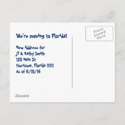 Moving to Florida welcome sign change of address Announcement Postcard ...