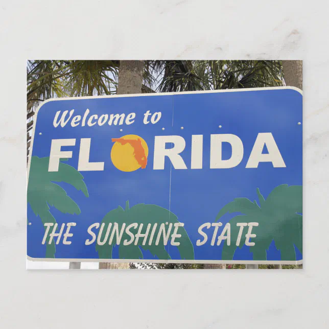Moving to Florida welcome sign change of address Announcement Postcard ...