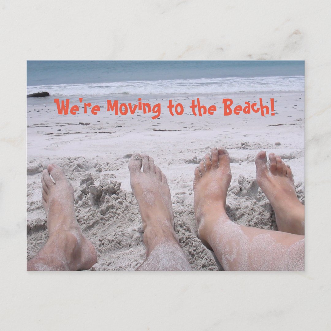 Moving to the Beach funny change of address Announcement Postcard | Zazzle