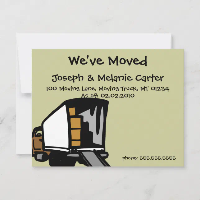 Moving Truck - We've Moved Announcement Cards | Zazzle