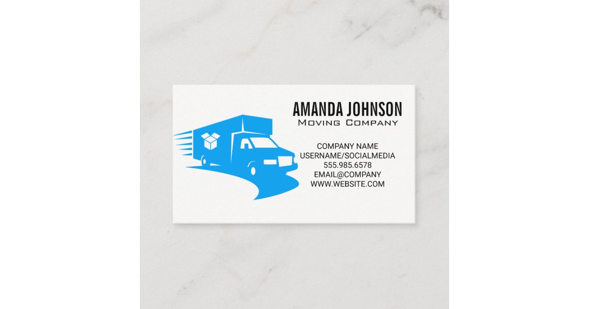 Moving Van | Truck Service Business Card | Zazzle