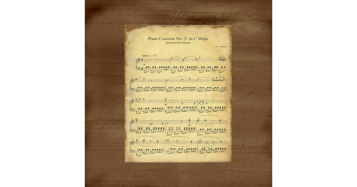 Mozart Piano Concerto #21 Scrapbook Paper | Zazzle