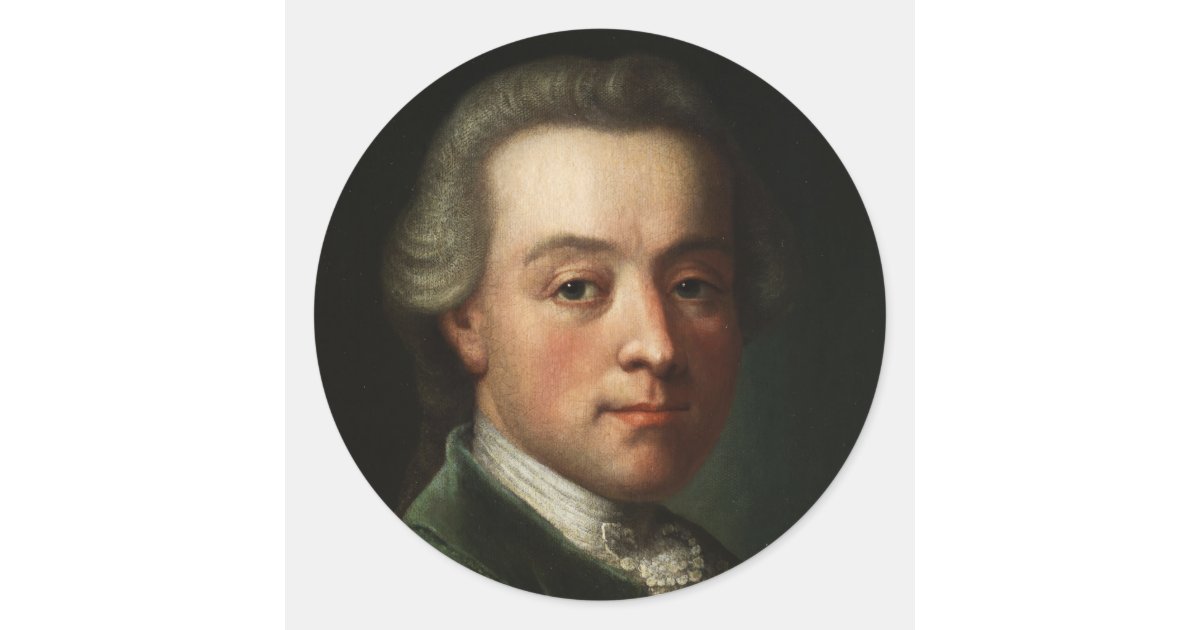 Mozart Portrait Classic Round Sticker | Zazzle