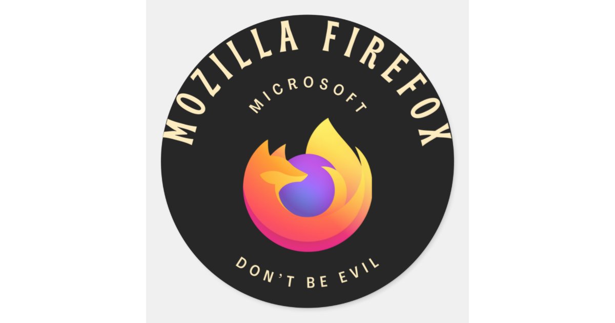 mozilla firefox design classic round sticker | Zazzle