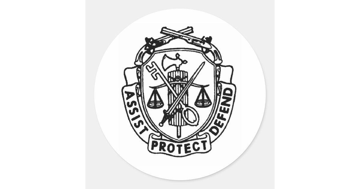 mp crest classic round sticker | Zazzle