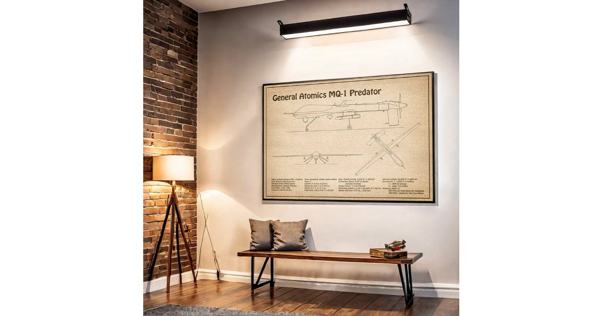MQ-1 Predator UAV- Airplane Blueprint SD Poster | Zazzle