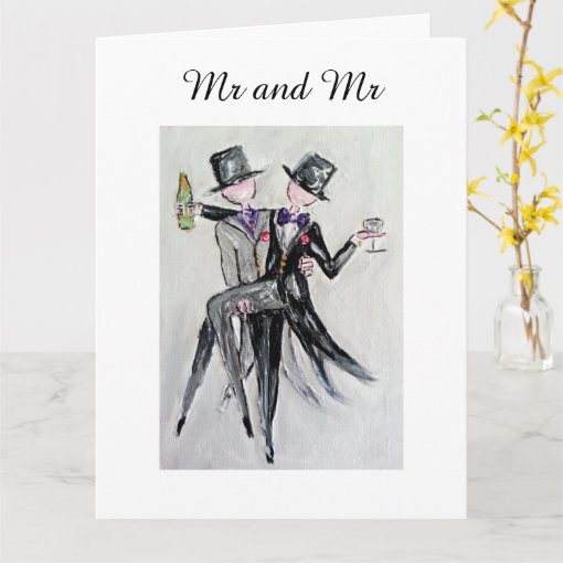 'Mr and Mr' Gay Wedding Card | Zazzle