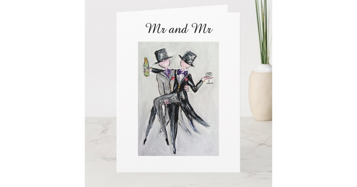 'Mr and Mr' Gay Wedding Card | Zazzle