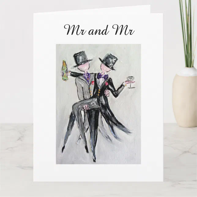 'Mr and Mr' Gay Wedding Card | Zazzle