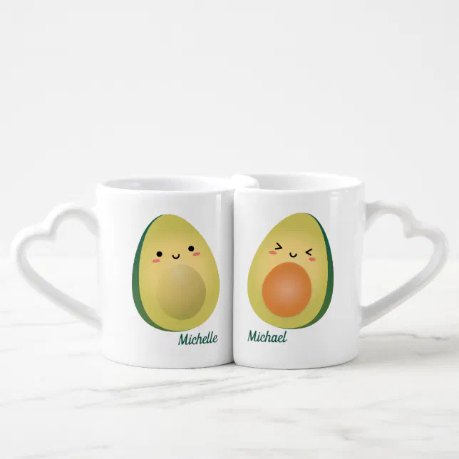 Mr and Mrs Avocados in Love Funny Let's Avocuddle Coffee Mug Set | Zazzle
