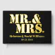 Mr. and Mrs. bold typography black photo wedding Foil Guest Book | Zazzle