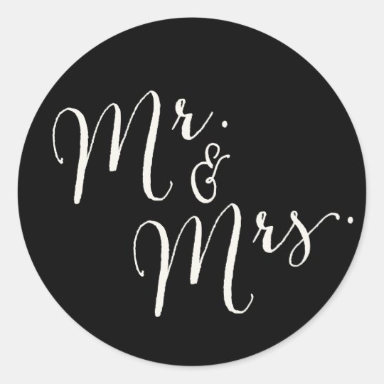 Mr and Mrs Calligraphy Script Wedding Stickers | Zazzle.com