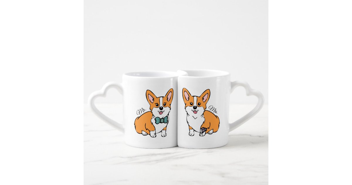 Mr. and Mrs. Corgi Coffee Mug Set | Zazzle