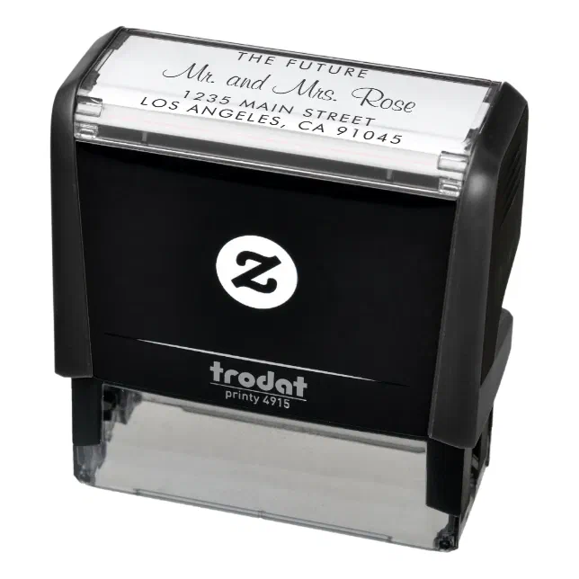 Mr and Mrs Elegant Wedding Return Address Self-inking Stamp | Zazzle