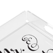 Mr and Mrs Fancy Script Acrylic Tray | Zazzle
