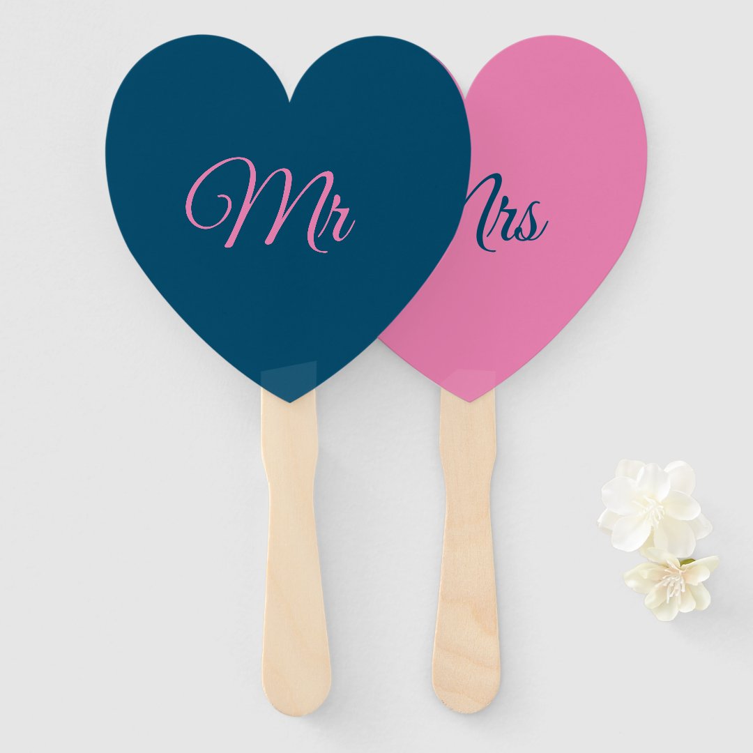 Mr and Mrs fans/paddles Hand Fan | Zazzle