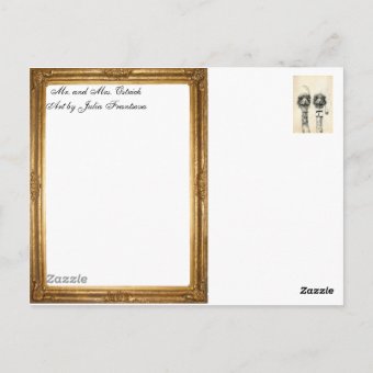 Mr. and Mrs. Ostrich framed Postcard | Zazzle