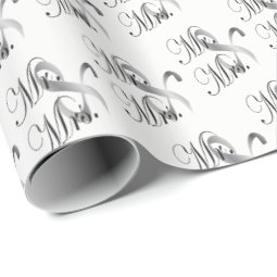 Mr. and Mrs. Script Font - Wedding / Anniversary Wrapping Paper | Zazzle