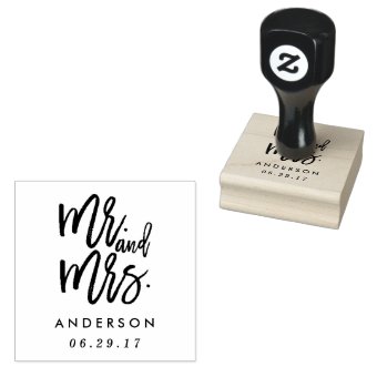 Mr. and Mrs. Wedding Rubber Stamp | Zazzle