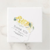 Mr and Mrs Yellow Floral Thank You Favor Tags | Zazzle