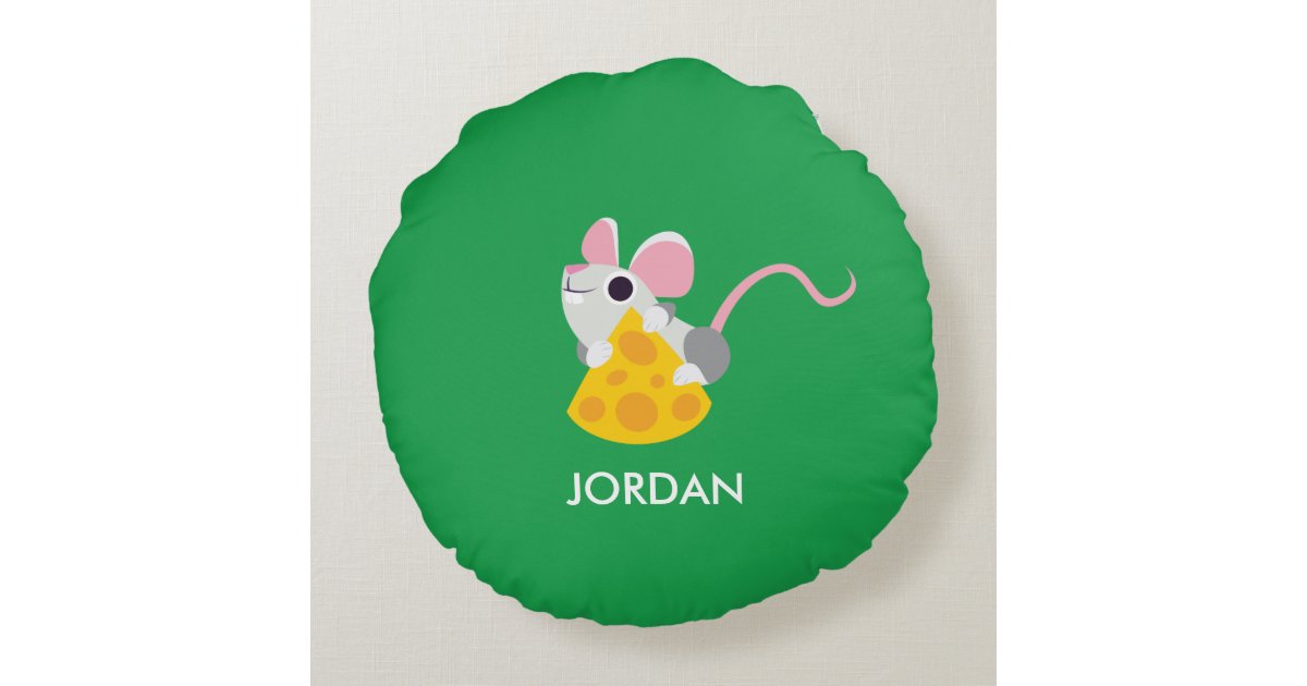 Mr. Cheeseman the Mouse Round Pillow | Zazzle