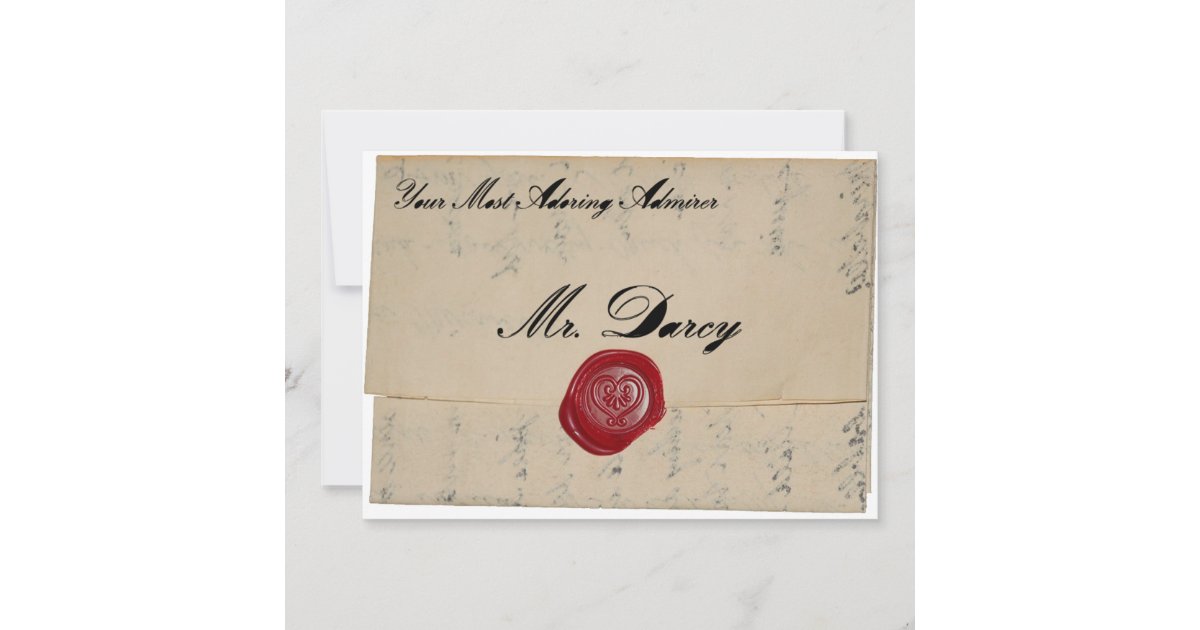Mr Darcy Regency Love Letter Invitation | Zazzle