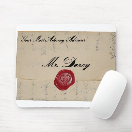 Mr Darcy Regency Love Letter Mousepad | Zazzle