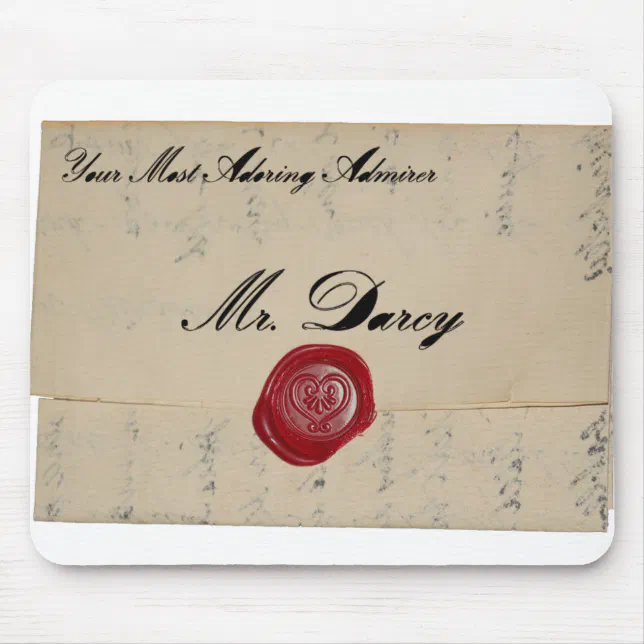 Mr Darcy Regency Love Letter Mousepad | Zazzle