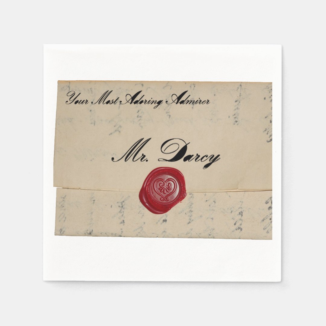 Mr Darcy Regency Love Letter Paper Napkins | Zazzle