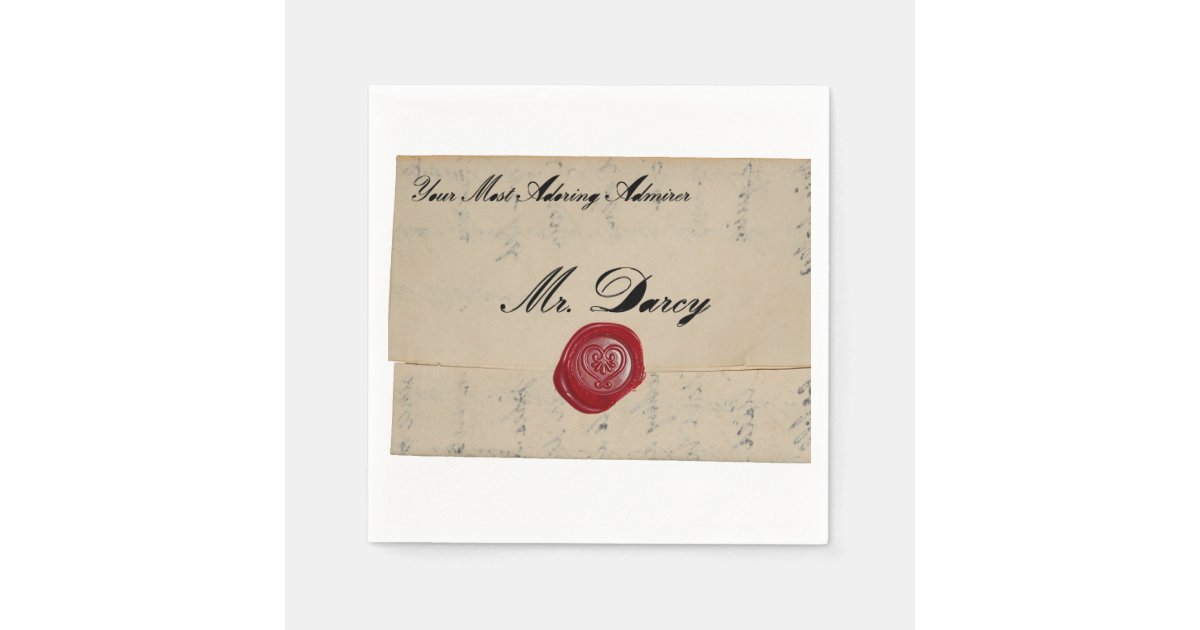 Mr Darcy Regency Love Letter Paper Napkins | Zazzle