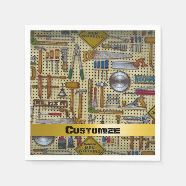 Mr. Fix It Handyman Tools Napkins | Zazzle