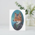 Mr. Fox Postcard Animal Postcard Fox Art | Zazzle