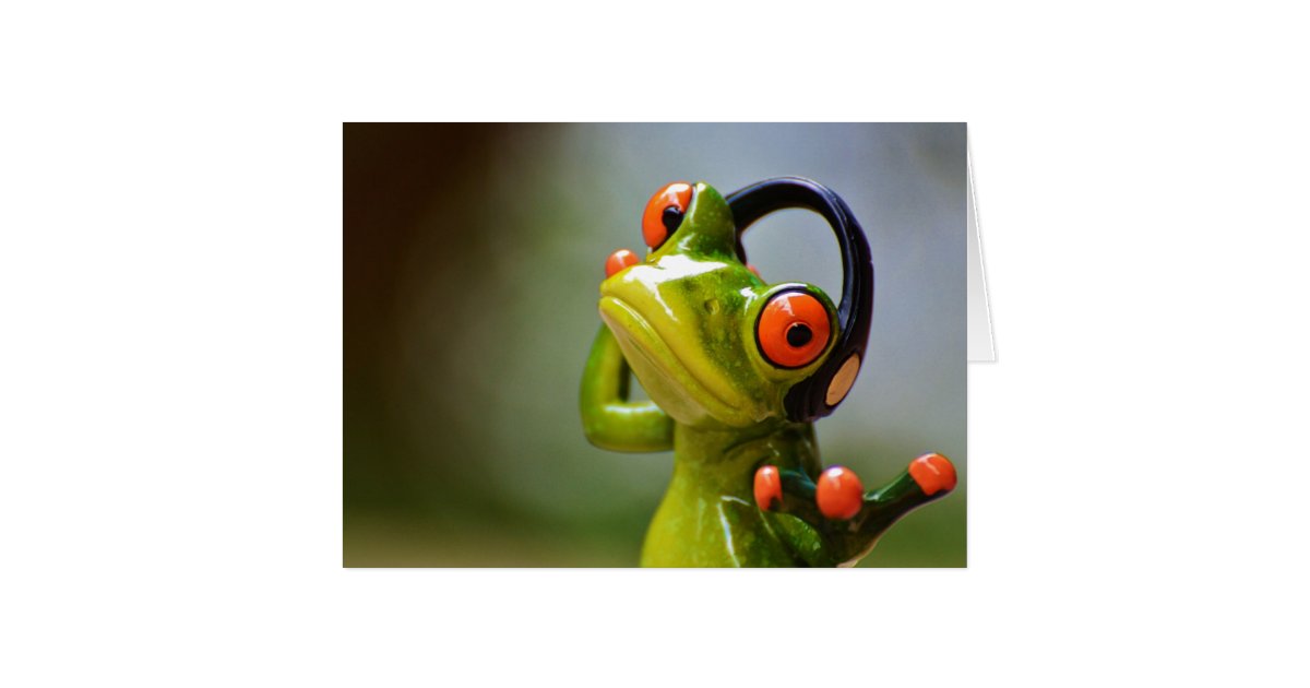 Mr. Frog with Headphones | Zazzle