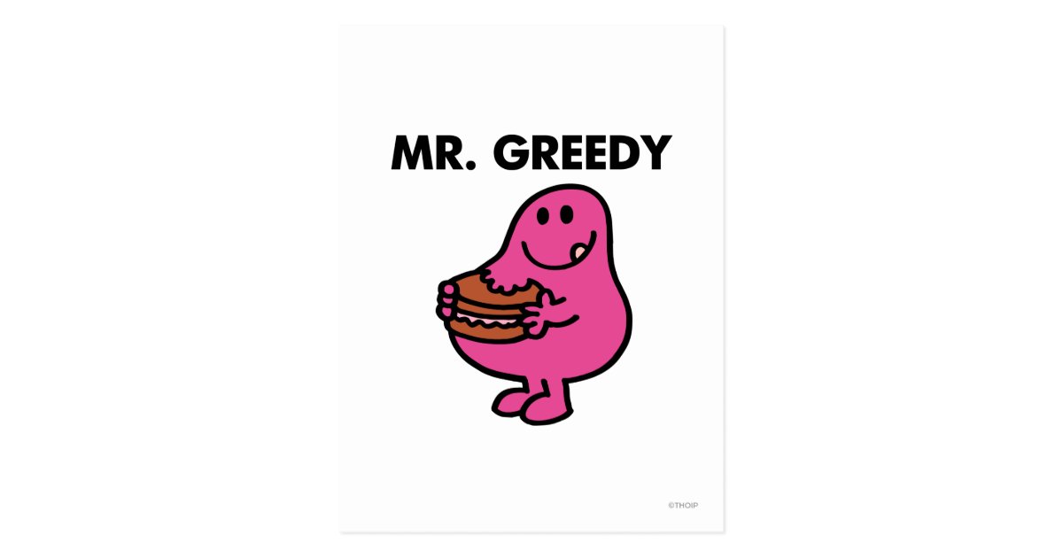 Mr. Greedy Eating Cake Postcard | Zazzle.com
