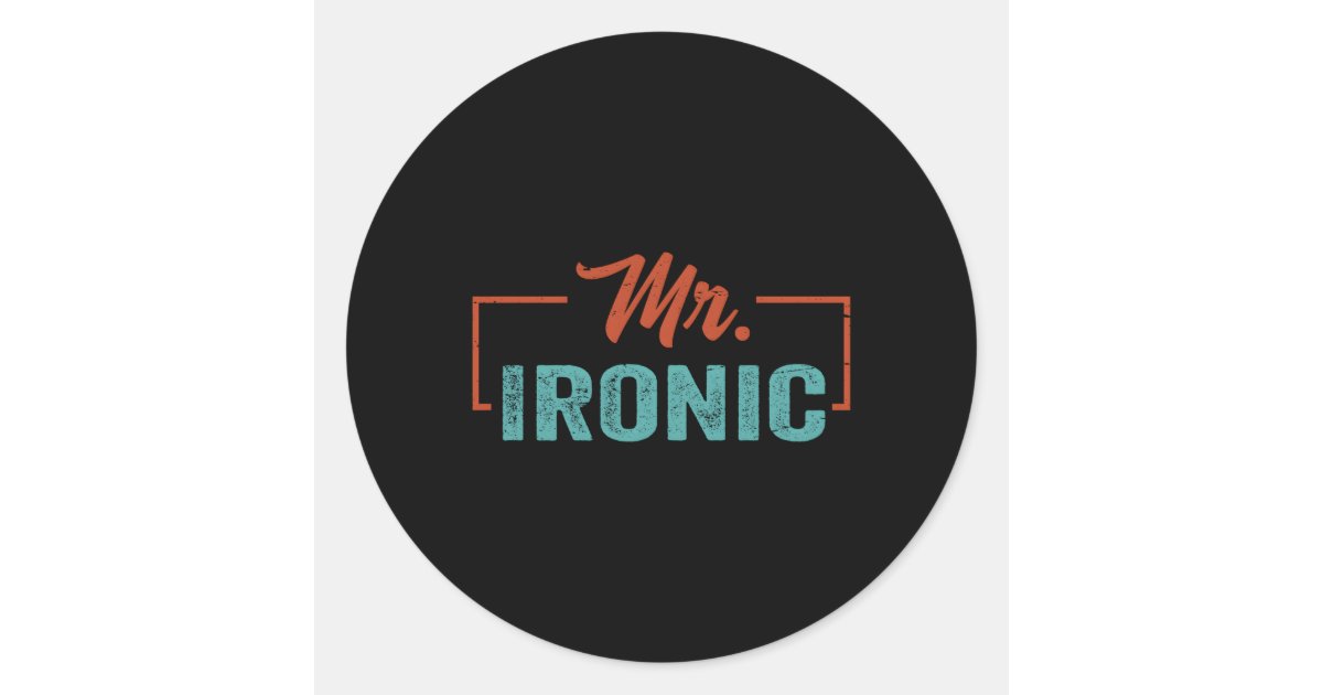 Mr Ironic Jokes Minimalist Guy Classic Round Sticker | Zazzle