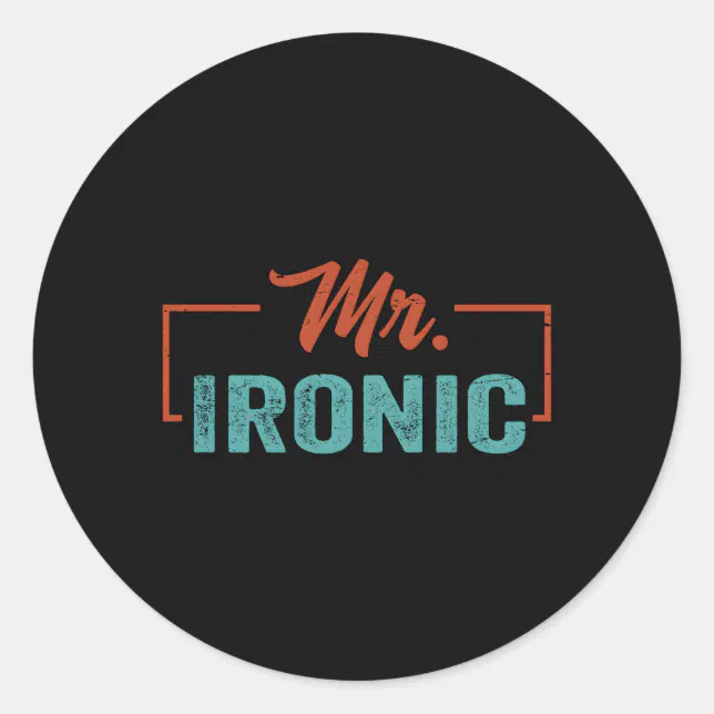 Mr Ironic Jokes Minimalist Guy Classic Round Sticker | Zazzle