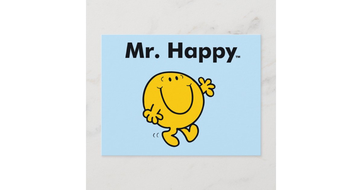Mr. Men | Mr. Happy Is Always Happy Postcard | Zazzle