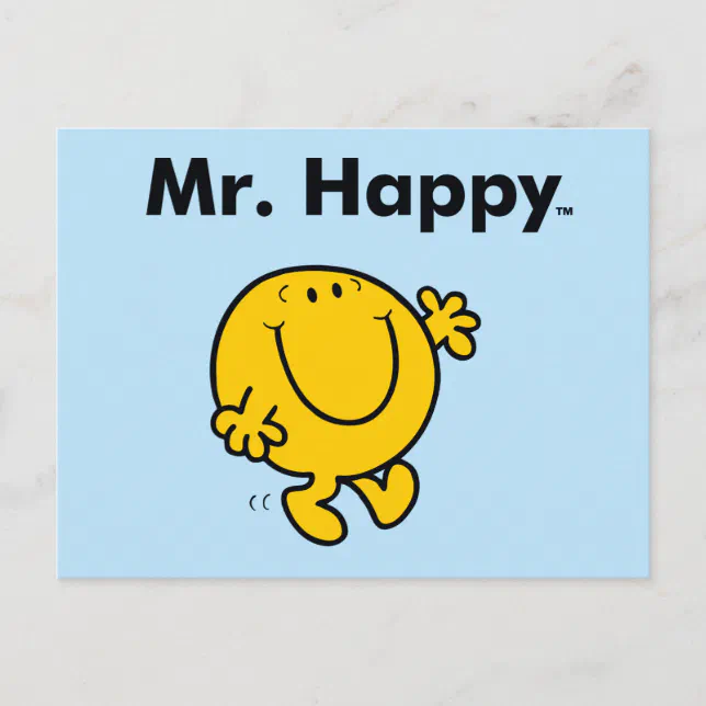 Mr. Men | Mr. Happy Is Always Happy Postcard | Zazzle