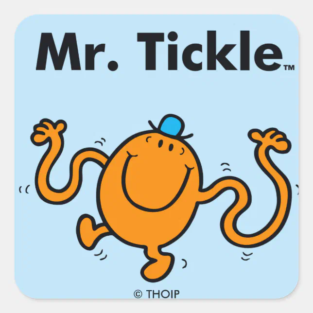 Mr. Men | Mr. Tickle Will Tickle Square Sticker | Zazzle