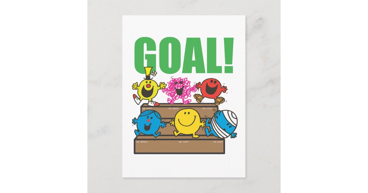 Mr. Men Soccer Fans | Goal Postcard | Zazzle