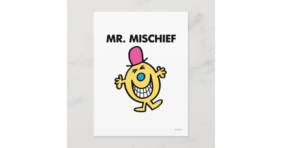 Mr. Mischief | Smiling Gleefully Postcard | Zazzle.com