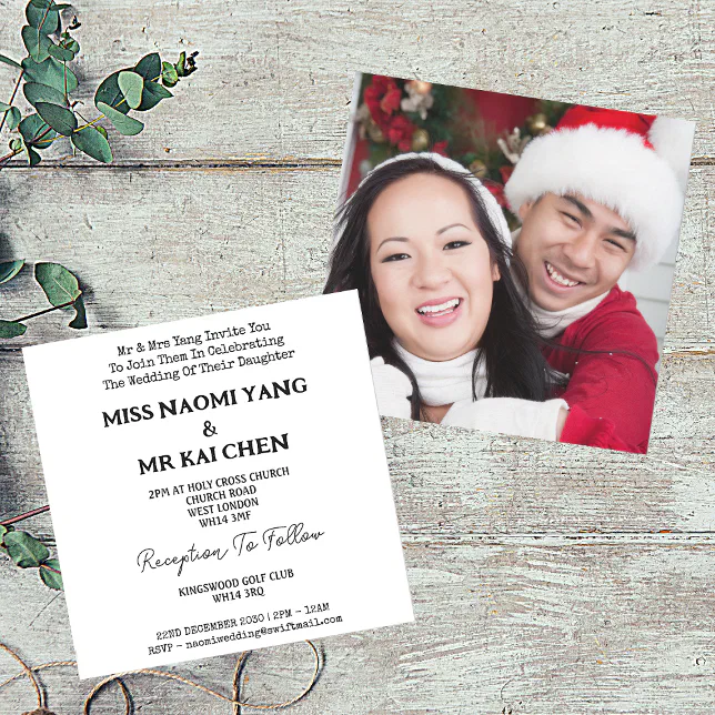 Mr & Mrs Elegant Black And White Square Wedding Invitation | Zazzle