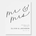 Mr & Mrs Elegant Script White Wedding Welcome Sign | Zazzle