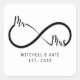 Mr & Mrs Infinity Symbol Wedding Square Sticker | Zazzle