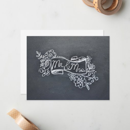 Mr & Mrs note card | Zazzle