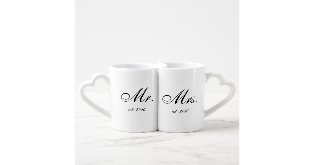 "Mr. & Mrs." Personalized Mug Set | Zazzle