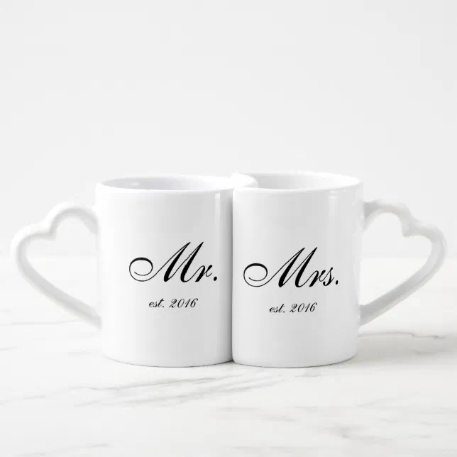 "Mr. & Mrs." Personalized Mug Set | Zazzle