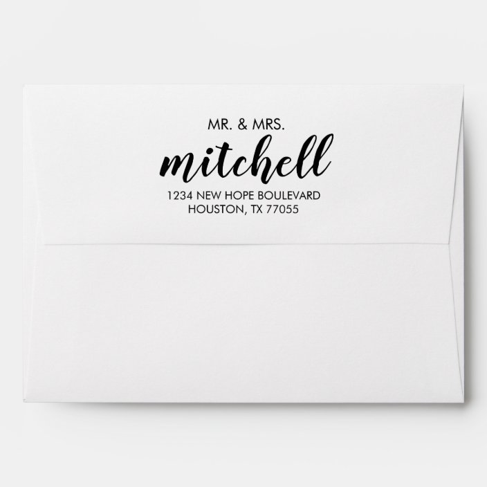 Mr. & Mrs. Return Address Envelope | Zazzle.com