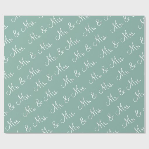Mr. Mrs. Script Wedding Shower Wrapping Paper | Zazzle