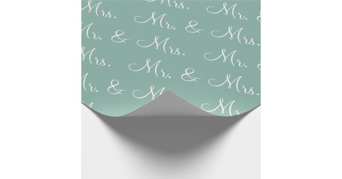 Mr. Mrs. Script Wedding Shower Wrapping Paper | Zazzle